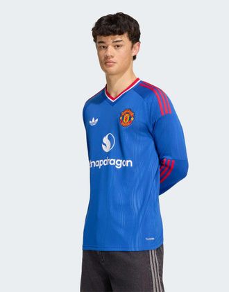 adidas Manchester United maillot ext&eacute;rieur manches longues 26/27 bleu roi