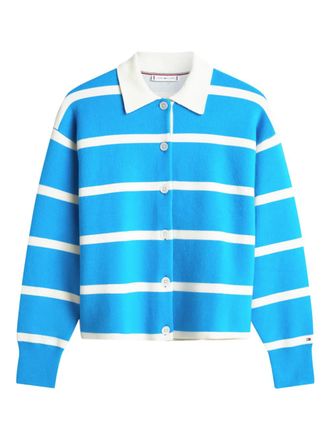 Tommy Hilfiger Cardigan mit gestreiftem Kragen - Blau