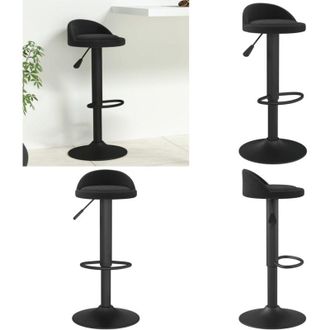 vidaXL Vidaxl - Tabouret de bar Noir Velours - Tabouret De Bar - Tabouret De Comptoir - Chaise De Bar - Fauteuil De Bar - Meuble Bar - Home & Living