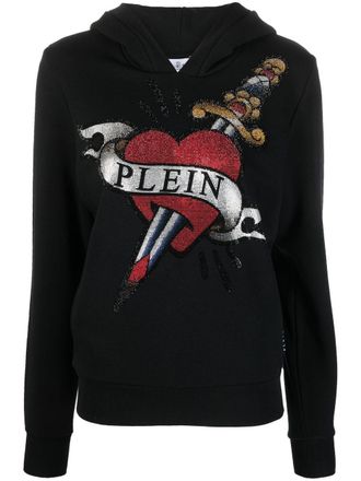 Philipp Plein Hoodie mit Kristallen - Schwarz