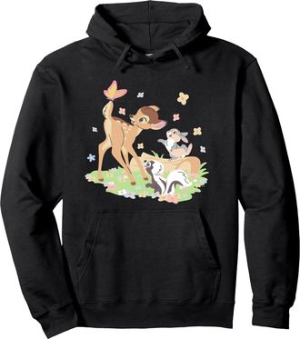 Disney Bambi Thumper & Flower Pastel Spring Easter Butterfly Pullover Hoodie