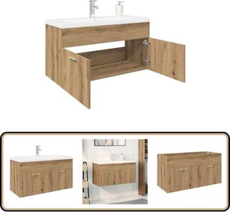 vidaXL vidaXL Waschbeckenunterschrank mit Einbaubecken Artisan-Eiche
