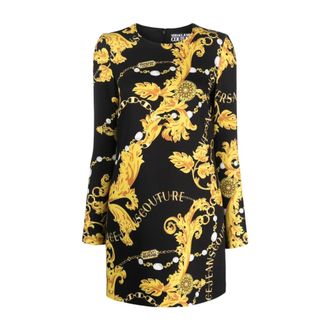 Versace Jeans Couture Schwarzes Chain Couture Kleid - - Dresses - Damen - Schwarzk - 2XS