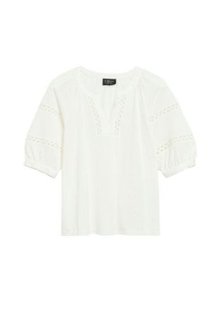 s.Oliver Kurzarmshirt T-Shirt T-Shirt mit Spitzendetails