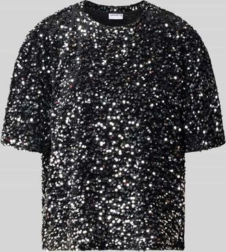 Jake*s Casual Kurzarmbluse mit Allover-Pailletten