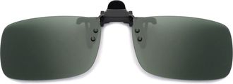 JM Polarized Clip auf Sonnenbrille Rahmenlose Flip Up Linse f&uuml;r verschreibungspflichtige Gl&auml;ser Gr&uuml;n 57 * 36