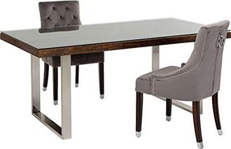 Kare Design Design Tisch Conley Chrom 180x90, Braun