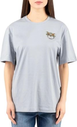 Pinko Pinko, Femme, Tops, Bleu, Taille: 40 FR Strepitoso T-Shirt