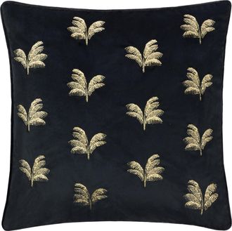 Riva Paoletti Guilded Palms bestickter Kissenbezug - Schwarz - 45 x 45 cm