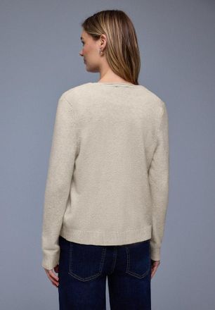 Street One Cardigan mit V-Auschnitt und Rollkante
