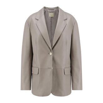 Alysi Soft Leather Blazer - - Jackets - Damen - Grau - XS