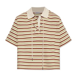 Moncler Kurzes Poloshirt mit Logo - - Tops - Damen - Beige - L