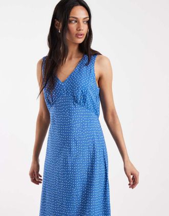 Levi's Brita Slipkleid mit kleinem Blumenmuster in Blau