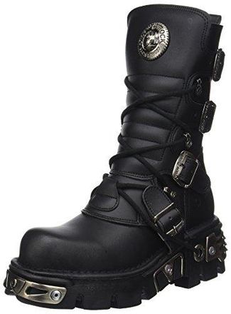 New Rock Mixte Adulte M-373-S7 Bottes Motardes, Noir (Black), 39 EU