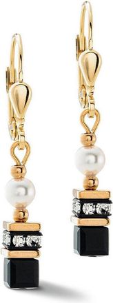 Coeur de Lion Boucles doreilles Sparkling Princess dor&eacute;/noir