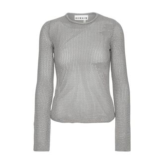 Remain Spitzenstrick Langtop - - Tops - Damen - Grau - XS