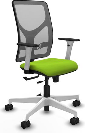 Piqueras y Crespo Telearbeitsessel mit wei&szlig;en und schwarzen Armlehnen, h&ouml;henverstellbare Lendenwirbelst&uuml;tze, ausgestattet mit Syncro/Traslack und Schneideschaum, Grau/P