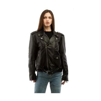 Moschino Femme, Vestes, Noir, Taille: 36 FR Leather Jacket