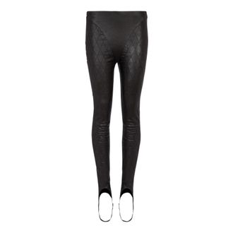 Balmain Diamond Topstitched Lederleggings - - Trousers - Damen - Schwarzk - M