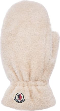 Moncler Moncler Moufles En Teddy, Femme, Blanc, Taille: L
