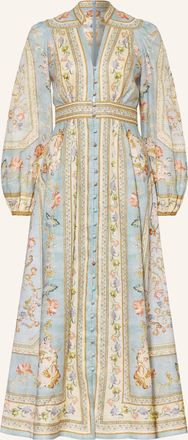 Zimmermann Leinenkleid Roselight Plunge blau