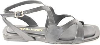 Janet & Janet Femme, Chaussures, Noir, Taille: 39 EU Flat Sandales