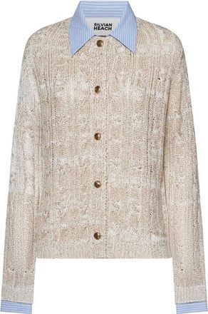 Silvian Heach Femme, Pulls, Jaune, Taille: 38 FR Maglia effetto stratificato e chiusura frontale