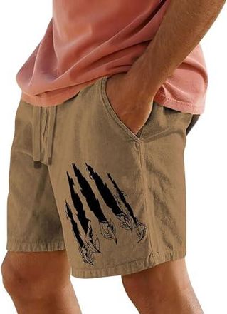 Generic Short d&eacute;t&eacute; pour homme - S&eacute;chage rapide - Hawa&iuml;en - Short de bain avec poches - Short de bain de plage pour homme, kaki, 6XL