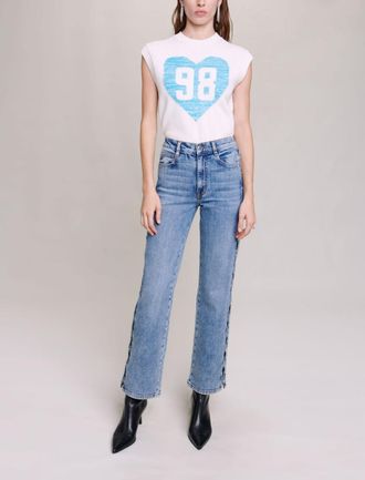 Maje Pull Sans Manches Caurs - Blanc - Taille 1 - Maje