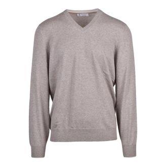 Brunello Cucinelli Pullover mit V-Ausschnitt - - Knitwear - Herren - Beige - XL