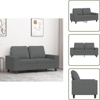 vidaXL The Living Store - 2-Sitzer-Sofa Dunkelgrau 120 cm Stoff - Couch - 2-Sitzer Sofa - Wohnzimmersofa - Grau Sofa - Modernes Sofa