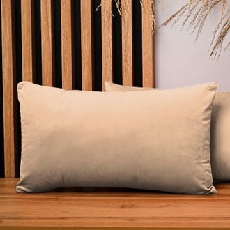 MG Design 2er Set Kissenbez&uuml;ge 30 x 50 cm in Hellbraun - mit Rei&szlig;verschluss, samtig-weich mit dezentem Schimmer, pflegeleicht & langlebig