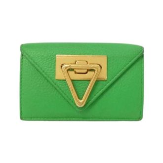 Bottega Veneta Pre-owned Calf Card Case - Femme - Pre-owned - Vert - Taille: ONE Size