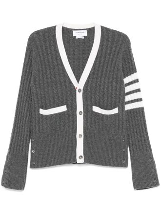 Thom Browne cardigan en cachemire à col v - Gris