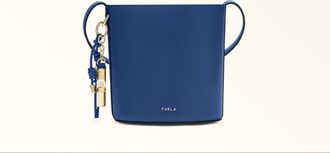 Furla Roxie Beuteltasche M Indigo Strukturiertes Leder Damen