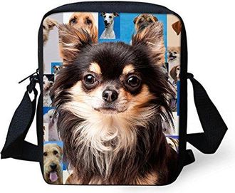 Hugs Idea Petit sac &agrave; main &agrave; bandouli&egrave;re pour femme Motif chien, bleu (Chihuahua.), Small