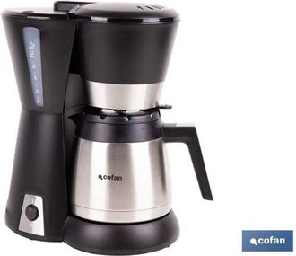 cofan Cafeti&egrave;re &eacute;lectrique &agrave; filtre de 800 W avec carafe isotherme de 1,2 L pour 12 tasses