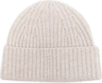 Lisa Yang 4022100 Ribbed Cashmere Winter Hat - Beige
