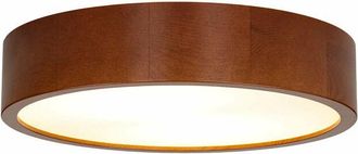 Licht-Erlebnisse Licht-erlebnisse - Runde Deckenlampe Holz Glas &Oslash;37cm blendarm wohnlich Wohnzimmer