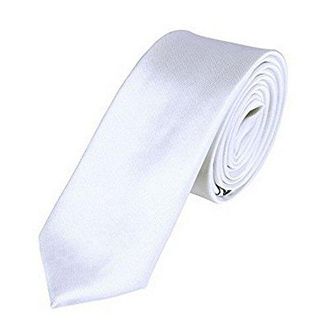 OM3 tm K de 06 Cravate Fine blanche homme Smoking slim Tie Fin fabriqu&eacute; &agrave; la main mariage Business Cravate (Blanc uni)