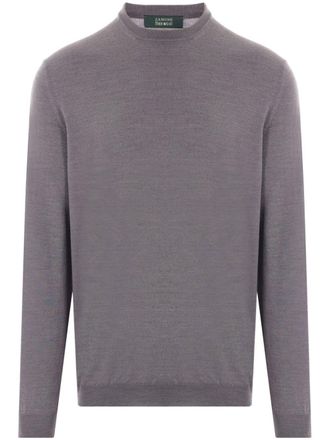 Zanone pull en maille &agrave; col rond - Gris