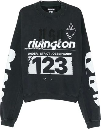 RRR123 Rrr123, Homme, Sweatshirts et sweats &agrave; capuche, Noir, Taille: XL Graphic-print Logo-sleeve SweaT-shirt