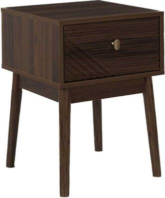 Altobuy Altobuy - colette - Chevet 1 tiroir en bois et mdf pieds en pin teint&eacute; ch&ecirc;ne fonc&eacute;