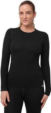 Danish Endurance Haut Thermique en Laine Merinos pour Femme, sous-V&ecirc;tements Thermiques. Couche de Base dhiver, Noir, 2XL