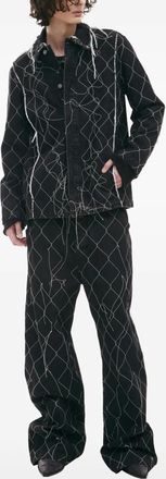 AIREI veste en jean à bords francs - Noir