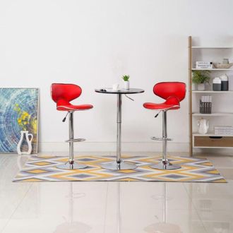 vidaXL Vidaxl - Tabourets de bar 2 pcs rouge similicuir