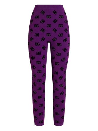 Dolce & Gabbana Leggings mit Logo-Motiv - Violett