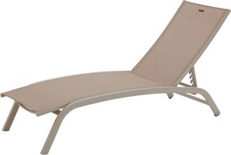 Hesperide Liegestuhl bonao leinen & ton 2 r&auml;der aus Aluminium und texalin