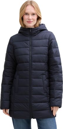 Tom Tailor Denim Puffer-Jacke mit verschließbarem Stehkragen, green dust, XXL