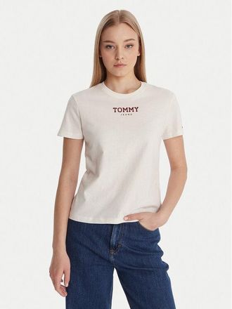 Tommy Jeans T-Shirt Essential DW0DW21842 Wei&szlig; Regular Fit